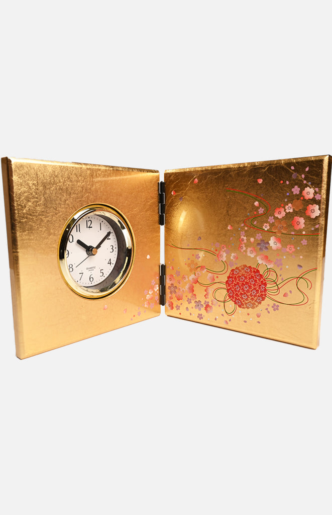 Japan Yamato Gold Leaf Crafts Table Clock (M16419-0) | Yue Hwa Online Shop